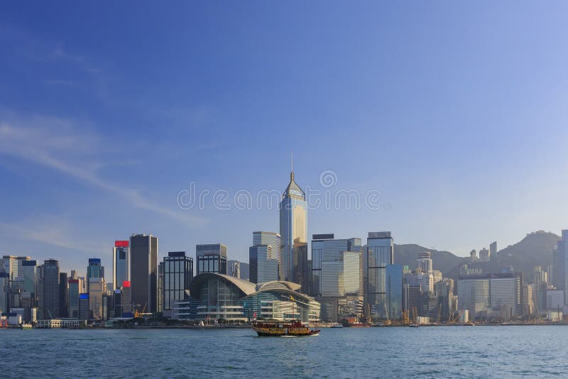 The famous Victoria Harbor stock image. Image of tourism - 82109065