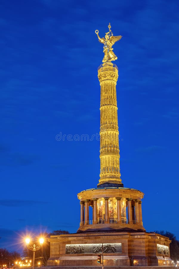 The Famous Victory Column at Night Stock Image - Image of hour ...