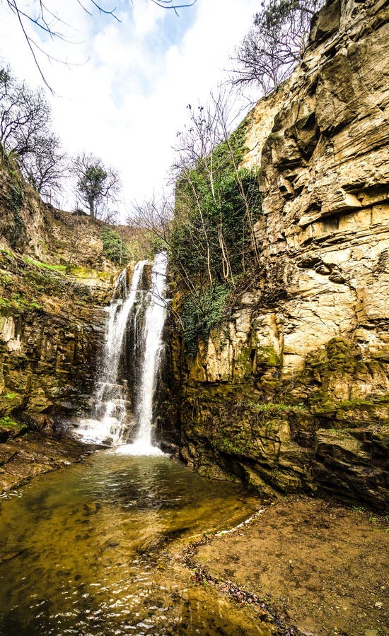 Famous Waterfall in Fig Ravine Stock Photo - Image of architecture ...