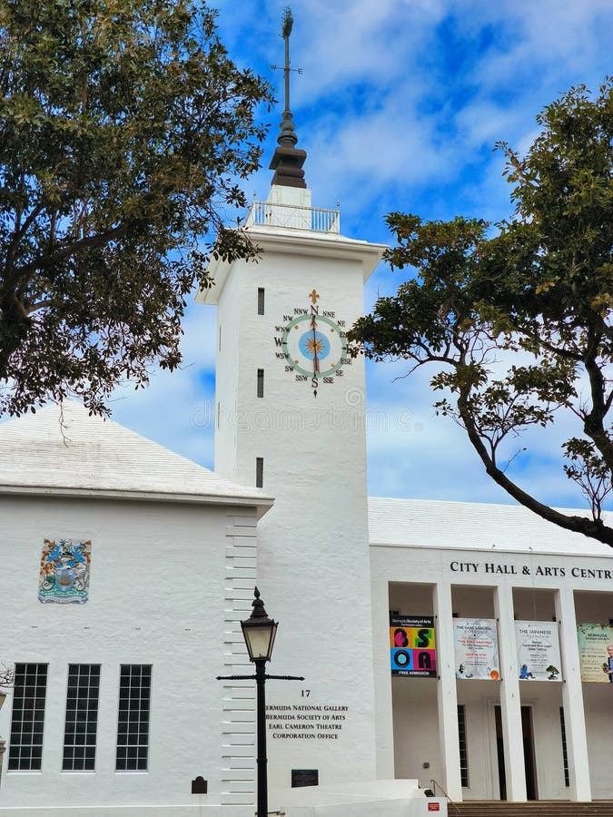 The Famous White City Hall Hamilton Bermuda Stock Photo - Image of ...