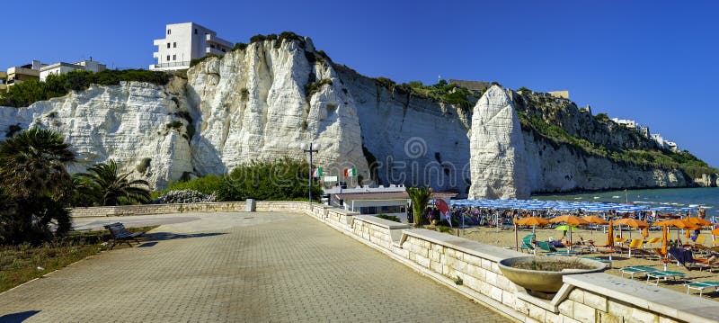The Famous White Rocks in Vieste Stock Photo - Image of puglia, blue ...