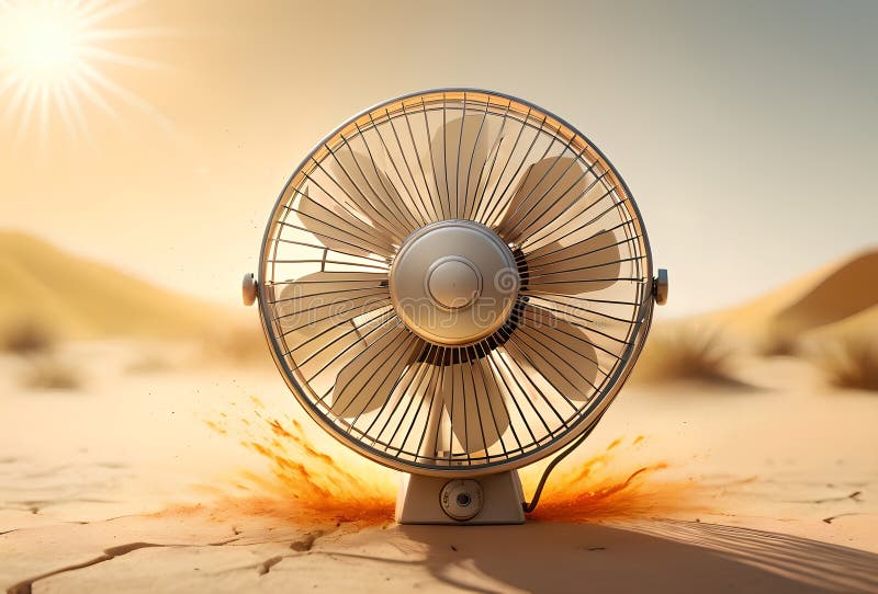 Fan Amid Drought and Heat Wave Stock Image - Image of salvation, oasis ...