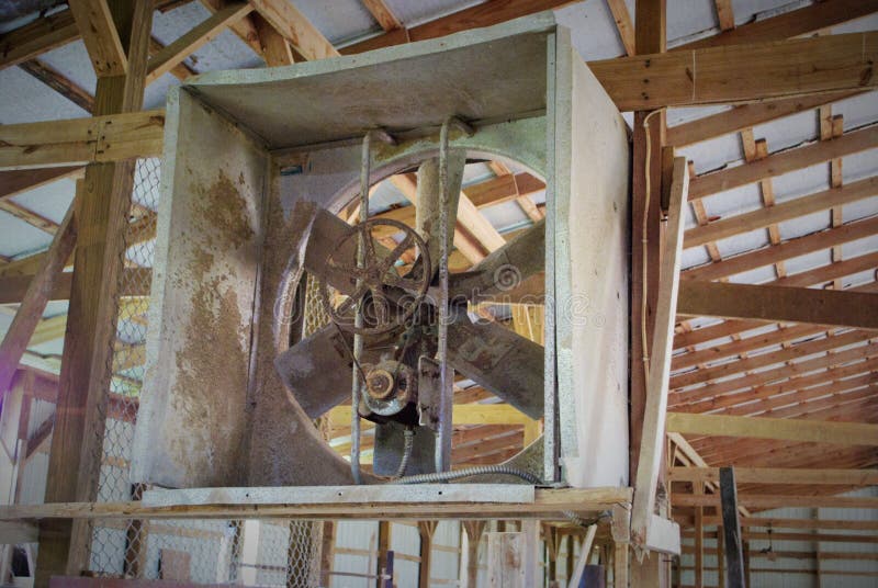 Fan in barn stock photo. Image of ventilation, farmhouse - 102410382