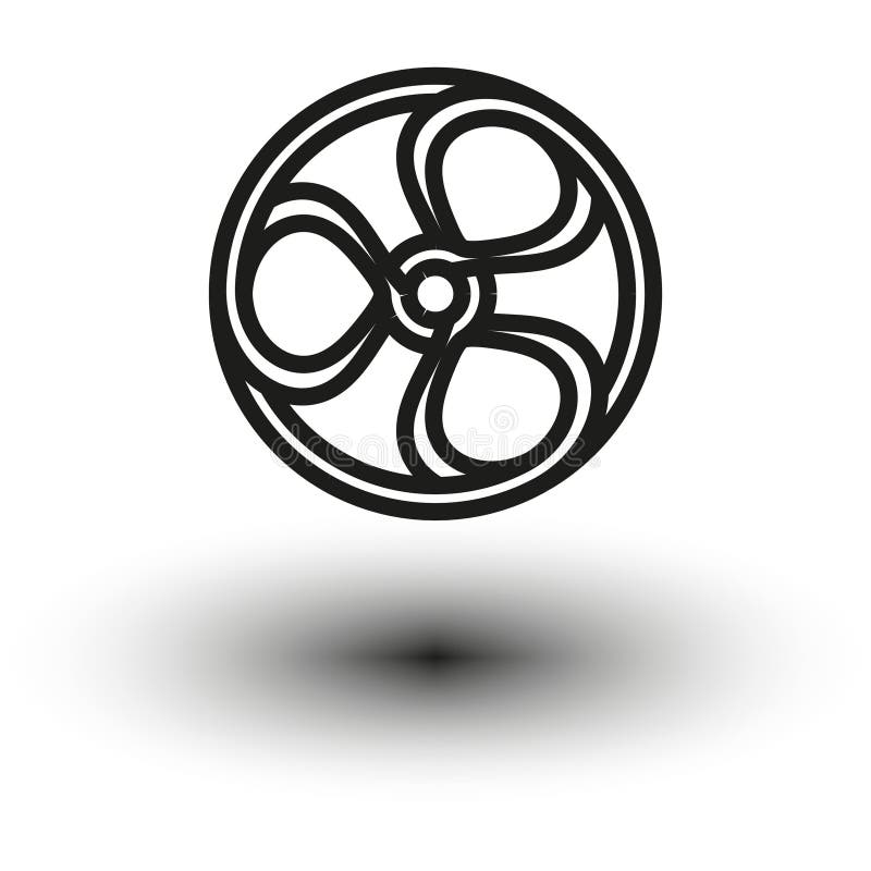 Fan Blade Icon. Circular Wind Symbol. Airflow Propeller Shape. Vector ...