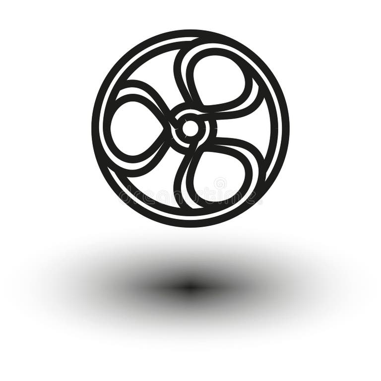 Fan Blade Icon. Circular Wind Symbol. Airflow Propeller Shape. Vector ...