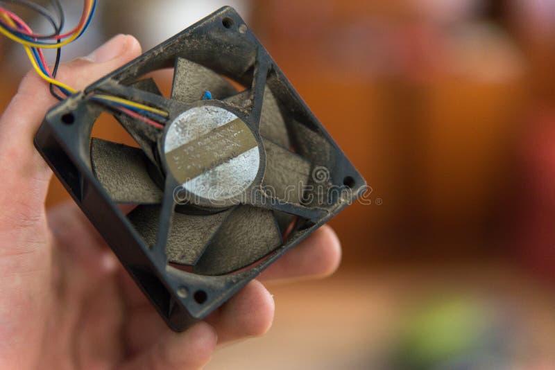 Computer Fan With Blades Covered With A Layer Of Dust Stock Image ...