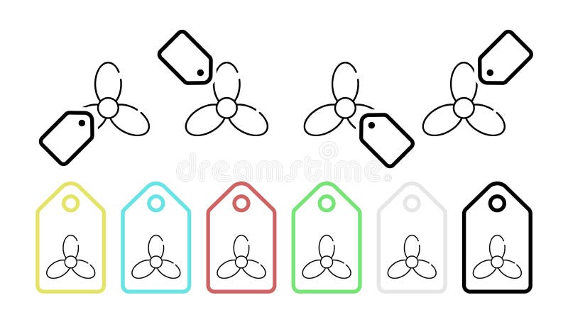 Fan, Blades Vector Icon in Tag Set Illustration for Ui and Ux, Website ...