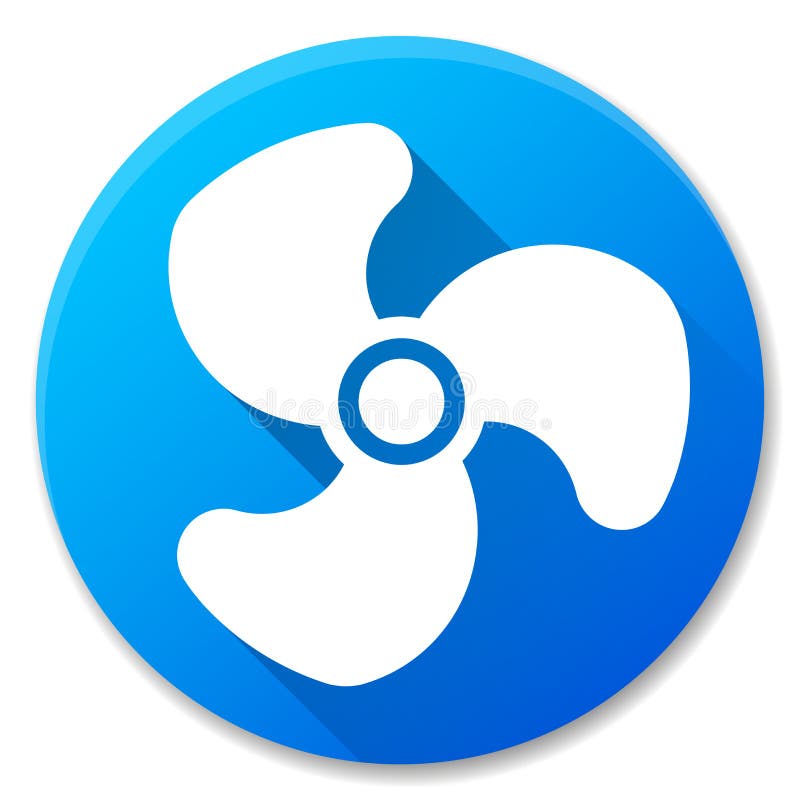 Fan Blue Circle Icon Design Stock Vector - Illustration of blue, cooler ...