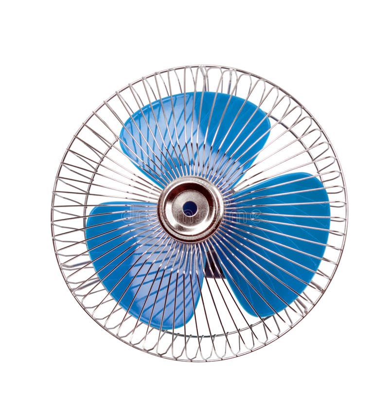 Fan with blue propeller stock image. Image of iron, blue - 29506701