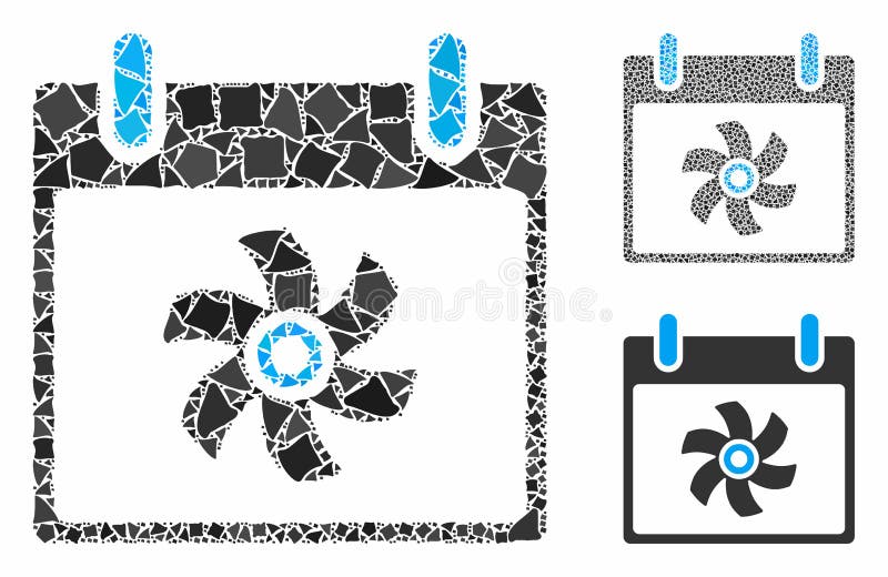 Fan Calendar Day Composition Icon of Bumpy Parts Stock Illustration ...