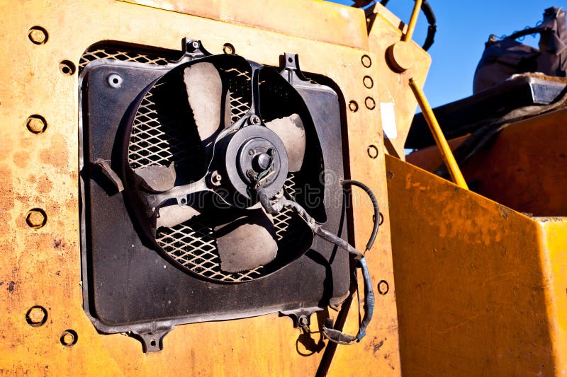Fan on Construction Vehicles Stock Photo - Image of development ...