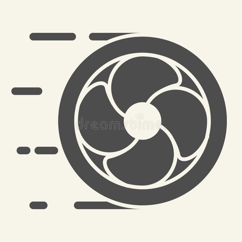 Fan Cooler Solid Icon. Computer Fan Vector Illustration Isolated on ...