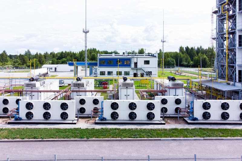 Fan Cooling System at the Gas Station. Stock Image - Image of chemical ...