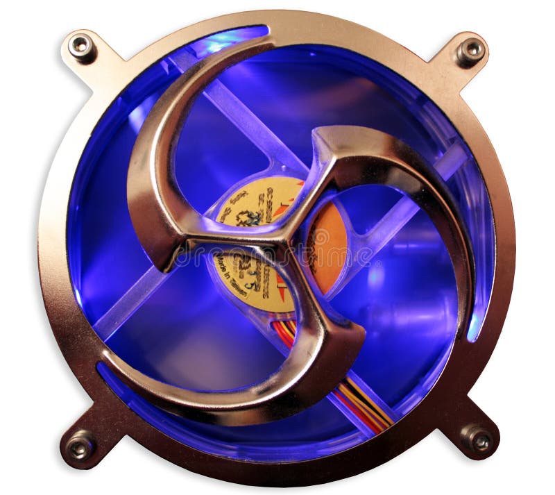 The Fan with Dark Blue Illumination (isolated) Stock Photo - Image of ...