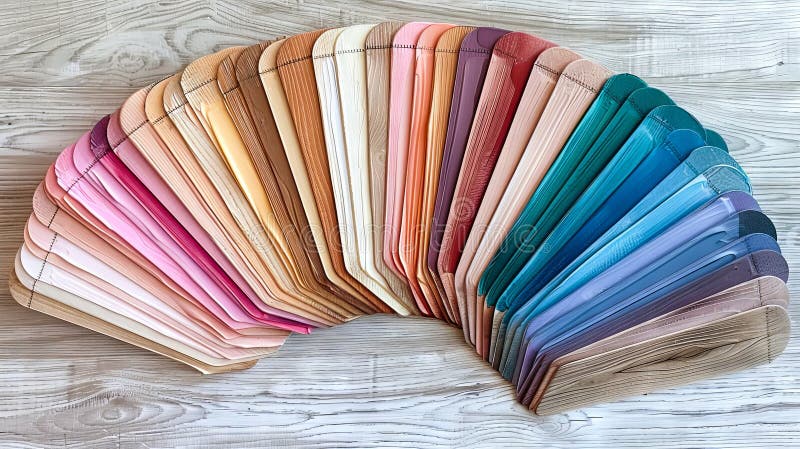 A Fan of Different Colored Paper Swatches Stock Image - Image of ...