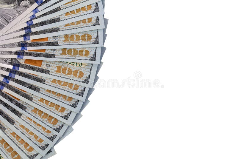 Fan of 100 Dollar Banknotes Stock Image - Image of background, banknote ...