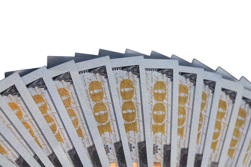 Fan of 100 Dollar Banknotes Stock Photo - Image of detail, fanned ...