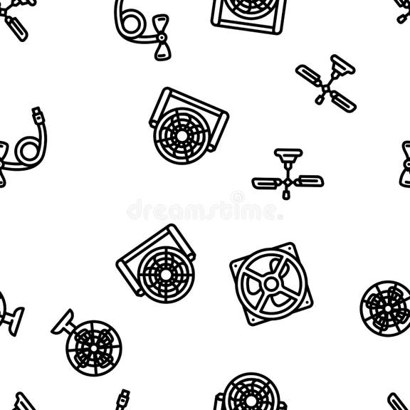 Fan Electronic Cooling Device Vector Seamless Pattern Stock ...