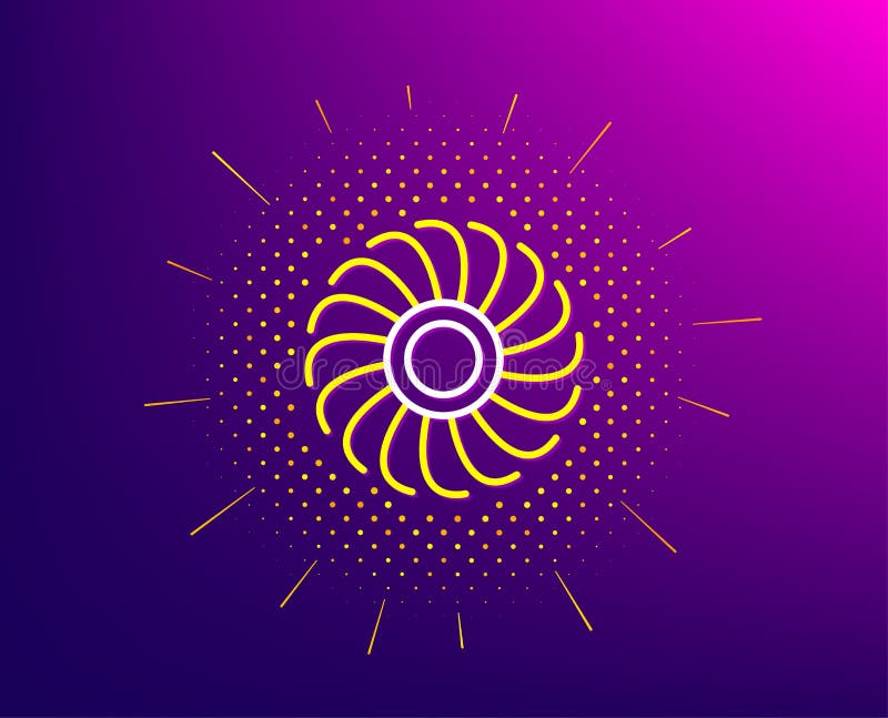 Fan Engine Line Icon. Jet Turbine Sign. Vector Stock Vector ...