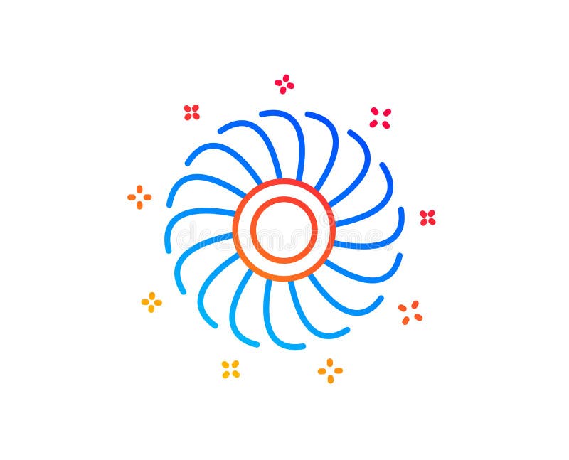 Fan Engine Line Icon. Jet Turbine Sign. Vector Stock Vector ...