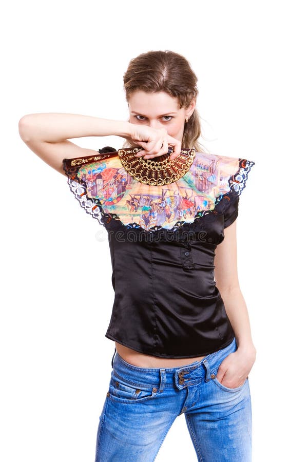 Fan on face stock image. Image of fixed, people, human - 5129277