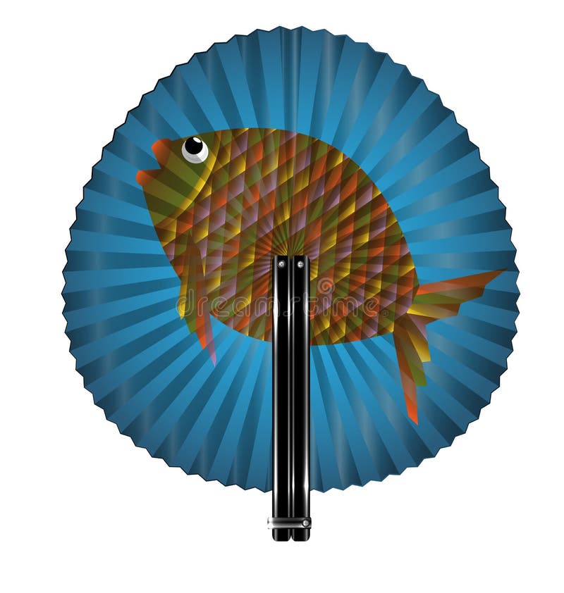 Fan and fish stock vector. Illustration of flower, orbicular - 72743452