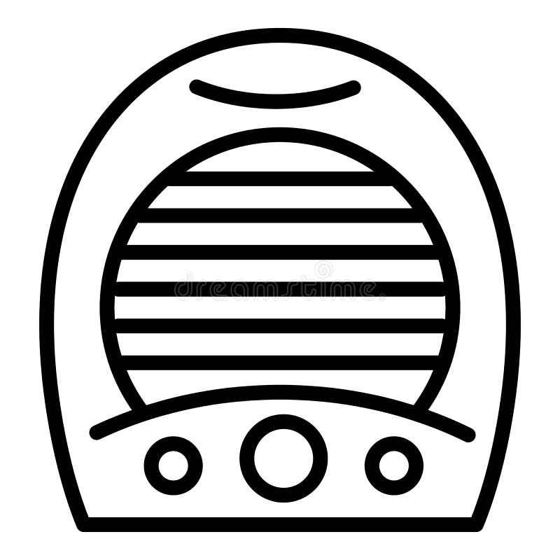 Fan Heater Icon, Outline Style Stock Vector - Illustration of black ...