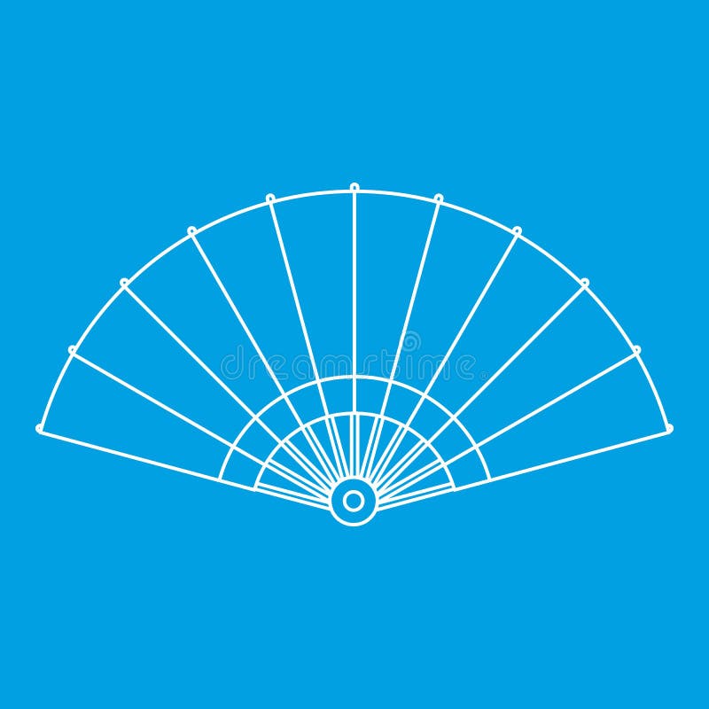 Fan icon, outline style stock vector. Illustration of silk - 97945262