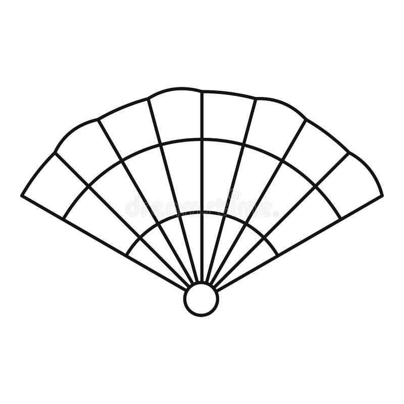 Fan icon, outline style stock vector. Illustration of cool - 82865778