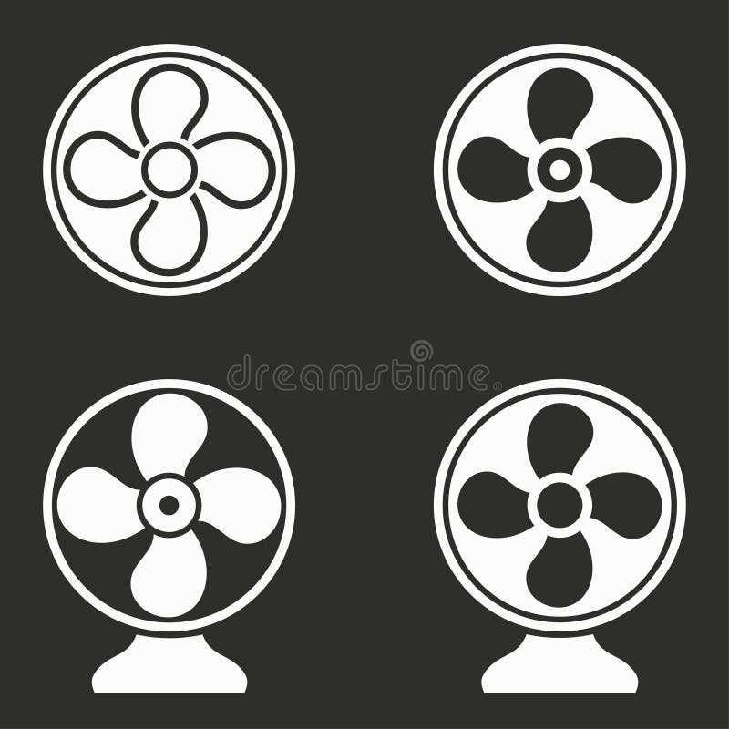 Fan icons set. stock vector. Illustration of icon, exhaust - 92631874