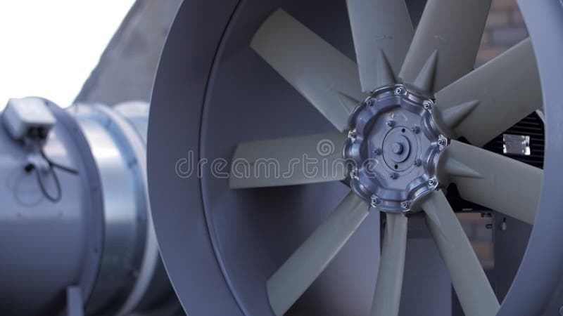 The Fan Impeller of the Ventilation System is Spinning Stock Footage ...