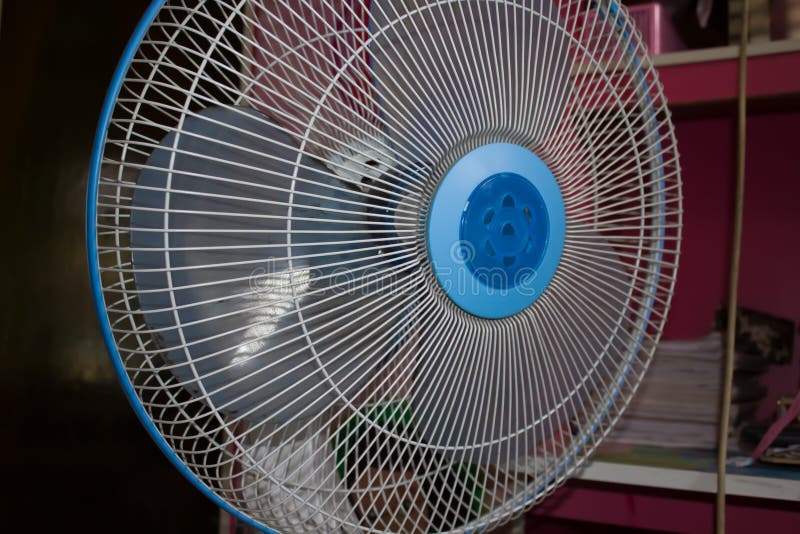 The Fan Inside the House is Light Blue Stock Image - Image of light ...