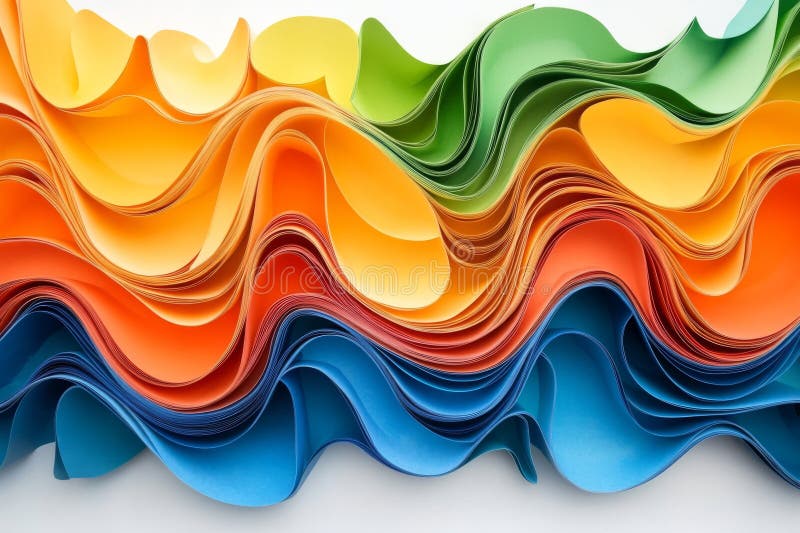 A Fan-like Arrangement of Folded Colorful Papers, Suitable for Various ...