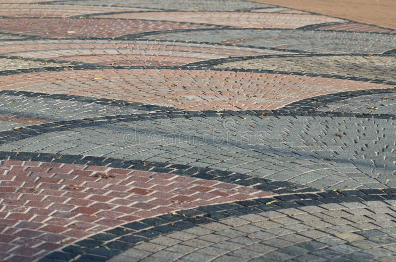 Fan Pattern of Pavers on the Walkway Stock Image - Image of muted ...