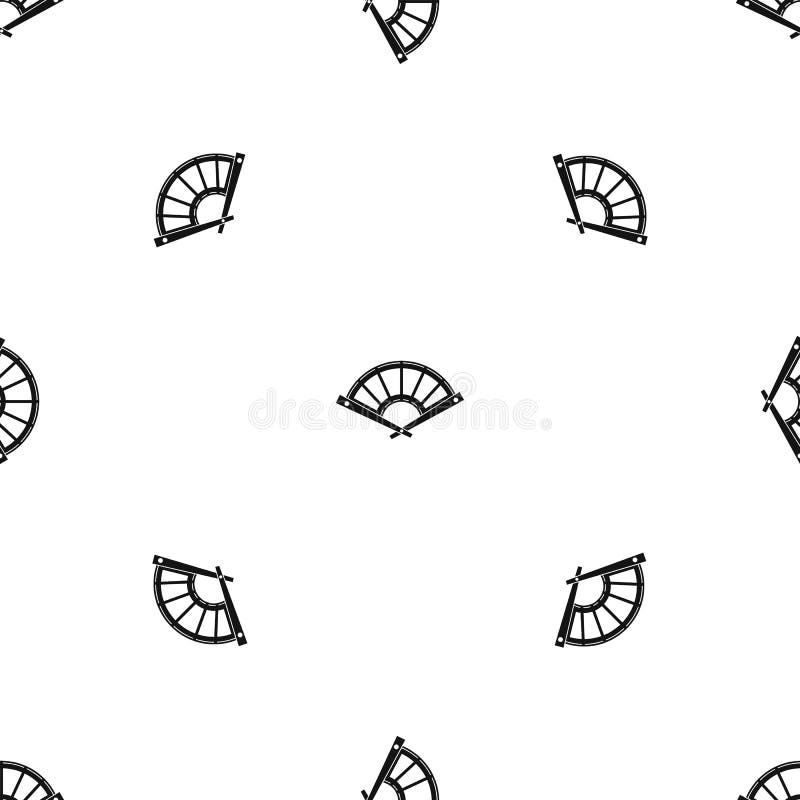 Fan pattern seamless black stock vector. Illustration of design - 99033956