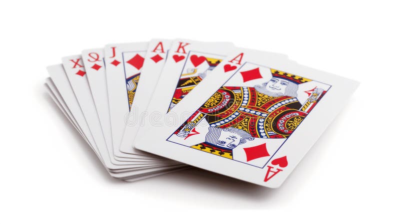 A Fan of Playing Cards with Face Cards Up on White Stock Illustration ...