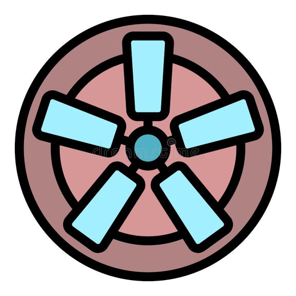 Fan with Rectangular Blades Icon Color Outline Vector Stock Vector ...