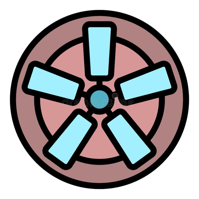 Fan with Rectangular Blades Icon Color Outline Vector Stock Vector ...