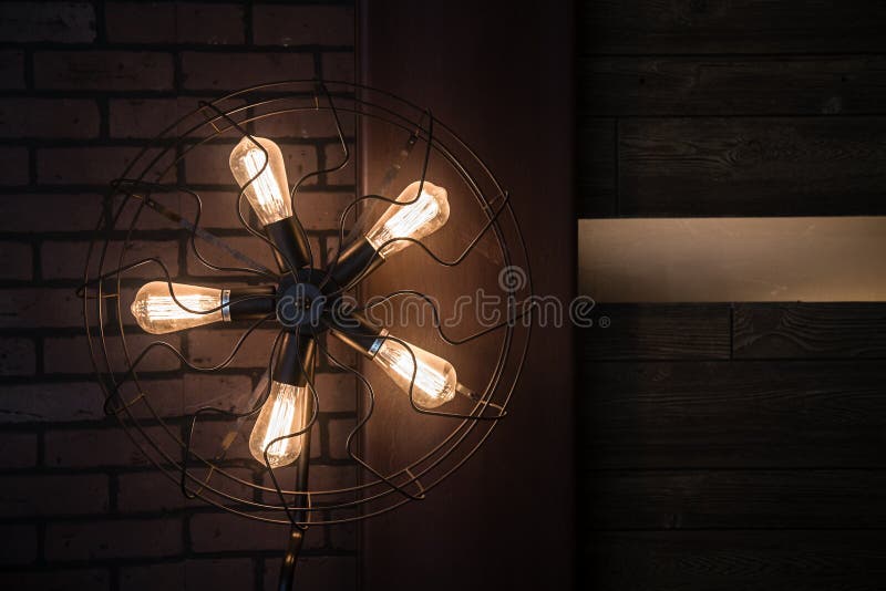 Fan shaped electric light stock image. Image of horizontal - 93970029