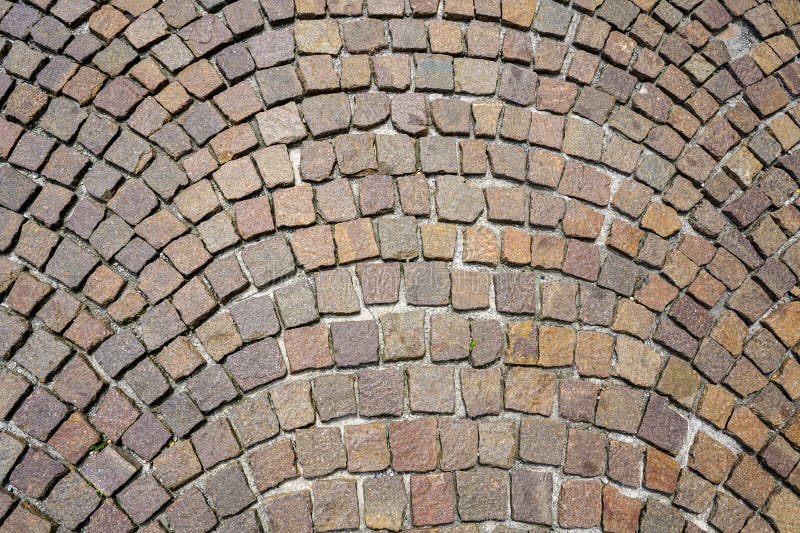 Fan-shaped Pavement Made of Square Natural Granite Cobble Stones ...