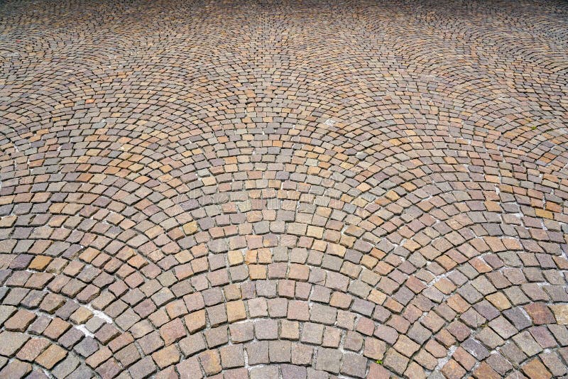 Fan-shaped Pavement Made of Square Natural Granite Cobble Stones ...