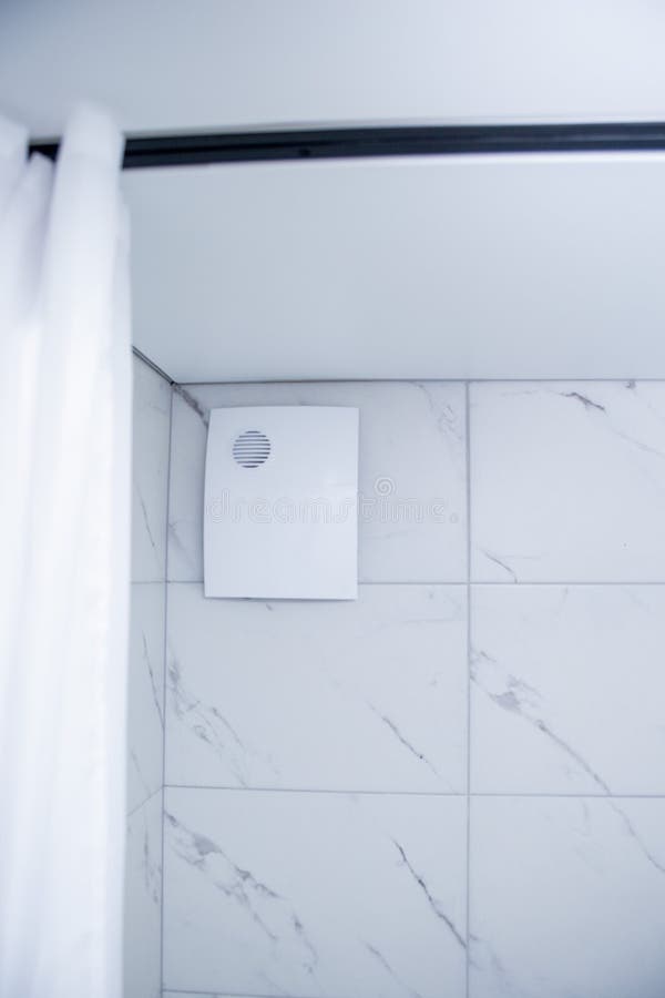 Fan in the Shower Closed with a Beautiful Decorative Cover, Diffuser ...