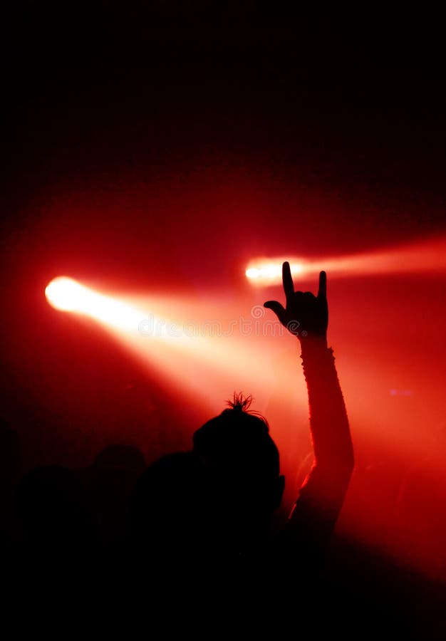 Fan shows devil sign stock photo. Image of sign, festival - 5620340