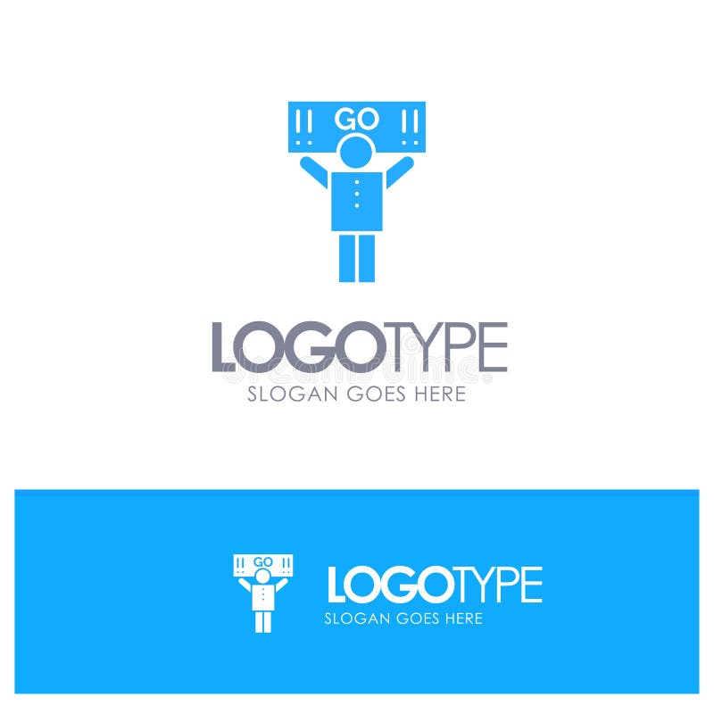 Fan, Sport, Support, Supporter Blue Solid Logo with Place for Tagline ...