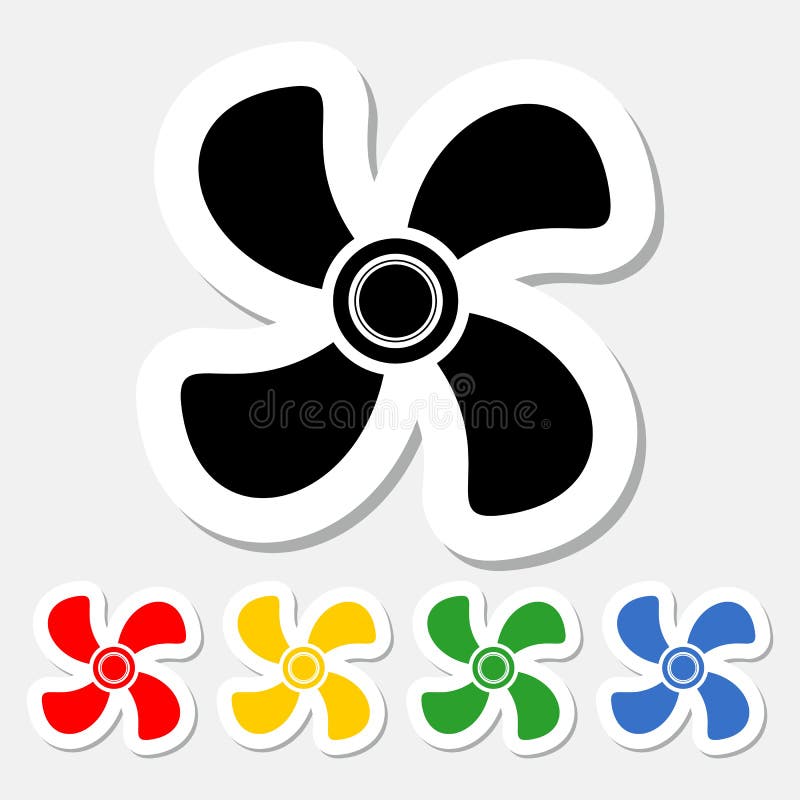 Air Conditioning Sticker Icons Stock Vector - Illustration of element ...