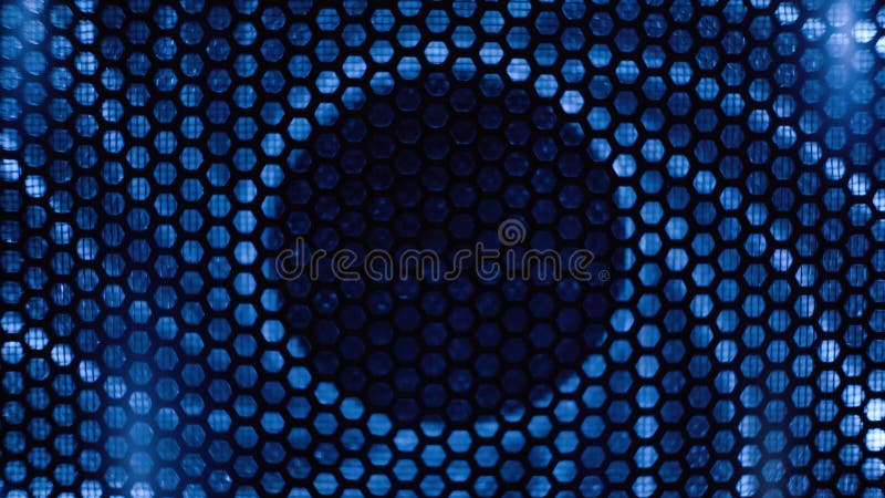 The Fan Works Behind the Grid with Honeycombs Stock Footage - Video of ...