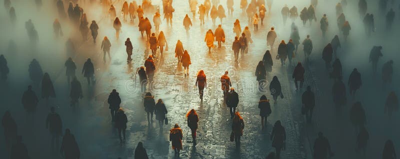 Fanatic Crowd Control, Cult Manipulation of People. a Group of People ...