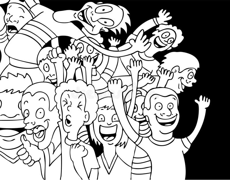 Fanatical Fans stock vector. Illustration of cartoon - 12591459