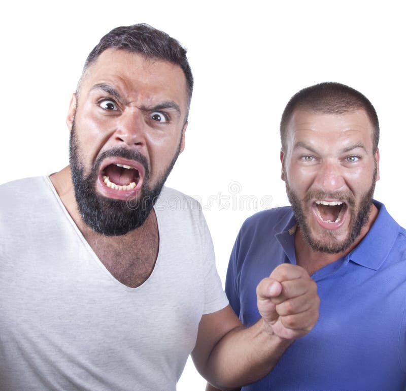 Angry guys stock photo. Image of profile, rivalry, meeting - 45982040
