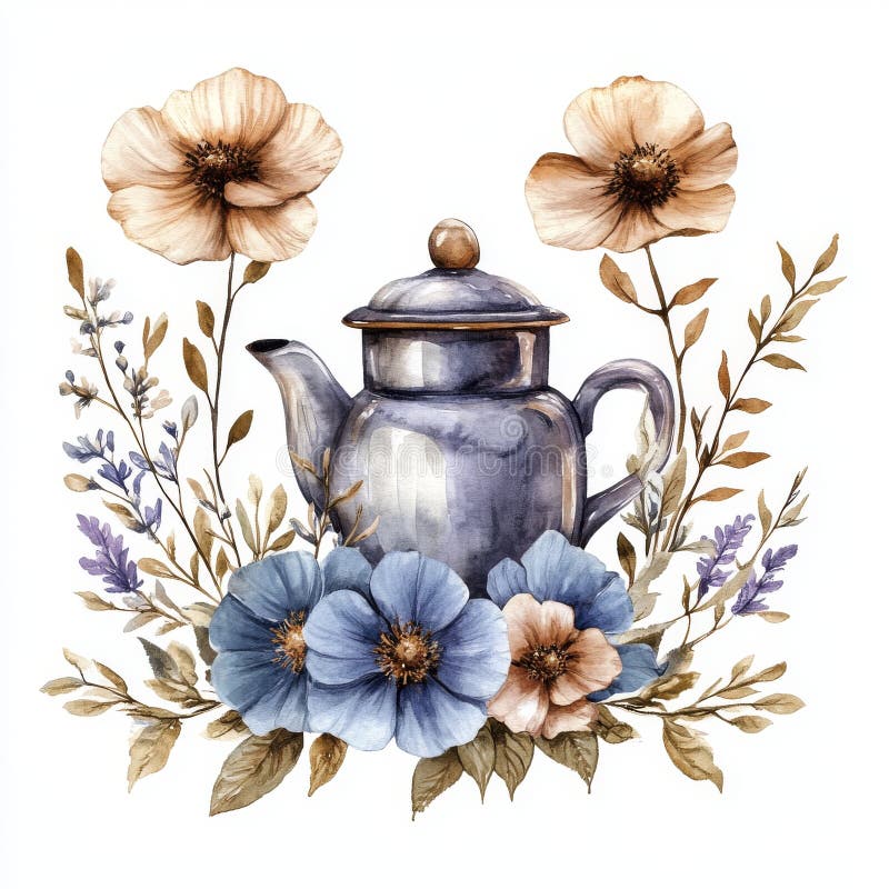 A Fanciful Tea Party Layout Forming a Corner Frame, Including Copyspace ...